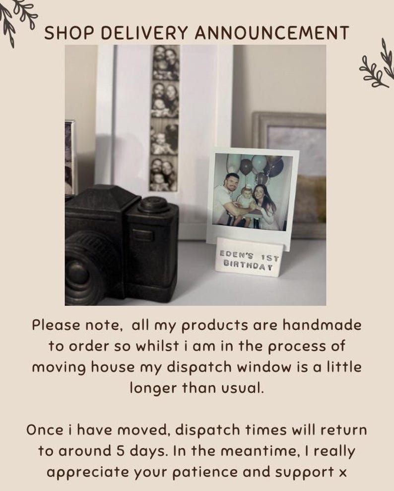 Mini Clay Photo Holder: Custom Message Polaroid & Instax Display - Etsy
