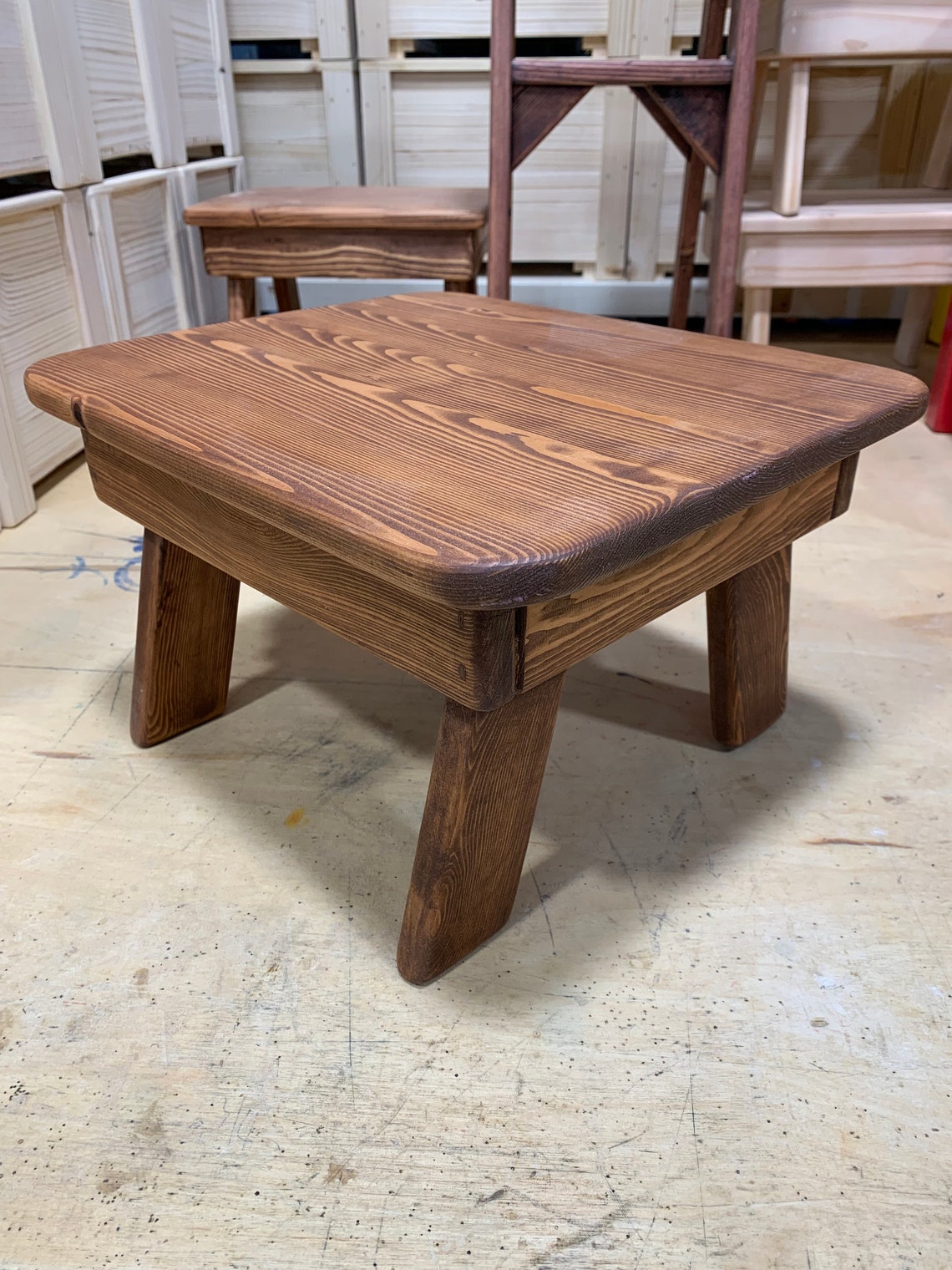 Step Stool, Plant Stand, Cake Stand, Finely Sanded Solid Wood Fir ...