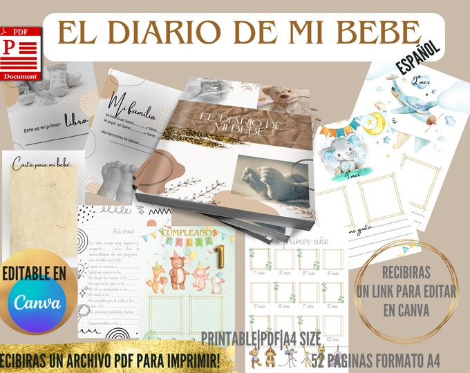 Spanish Baby Memory Book, Libro de bebé, Diario de bebé en español ...