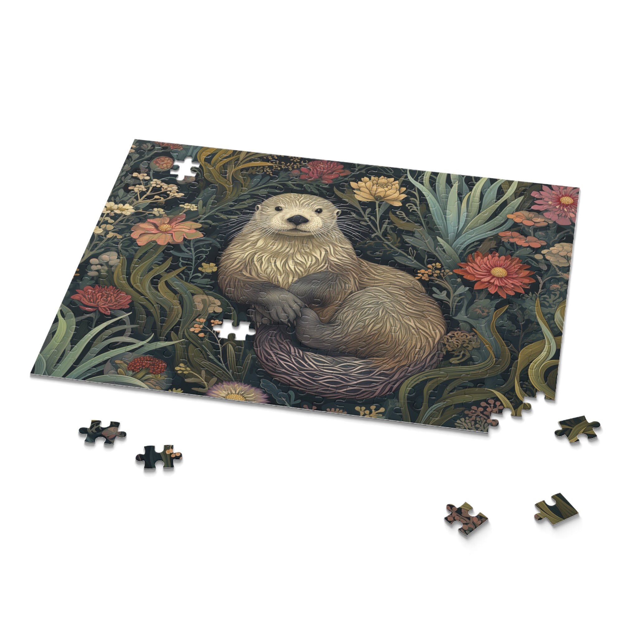 Vintage Sea Otter in Seagrass Puzzle Embrace Nature's Intricacy 120 ...