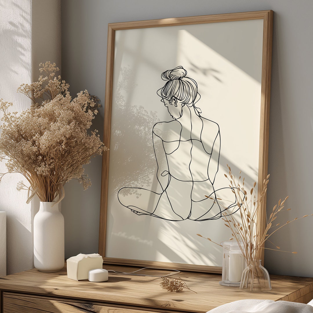 PRINTABLE Abstract Line Woman Wall Art, Abstract Wall Print, Abstract ...