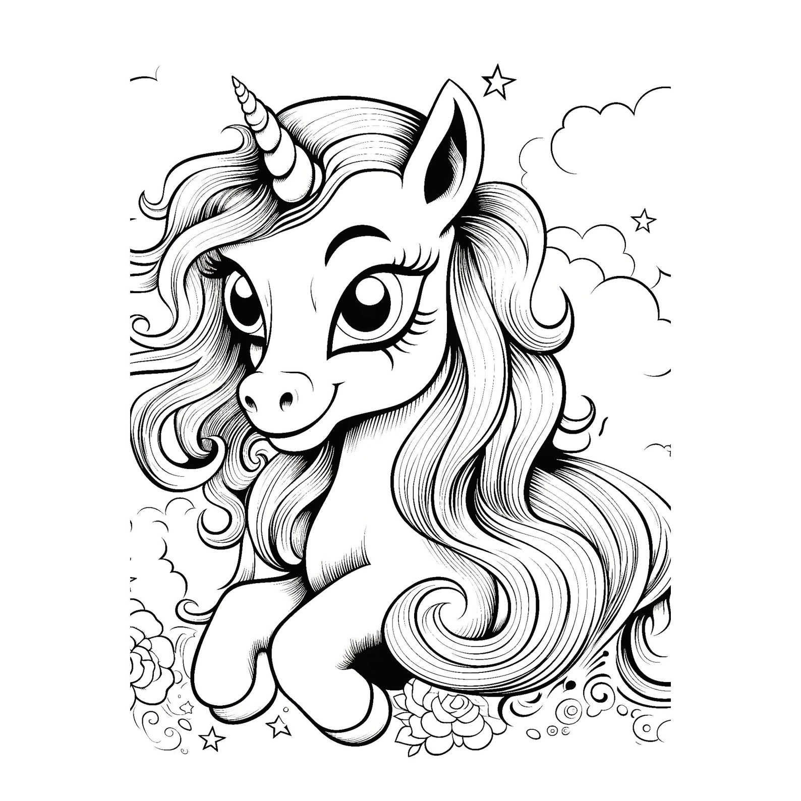 15 Cute Unicorn Coloring Pages for Kids, Unicorn Coloring Pages ...