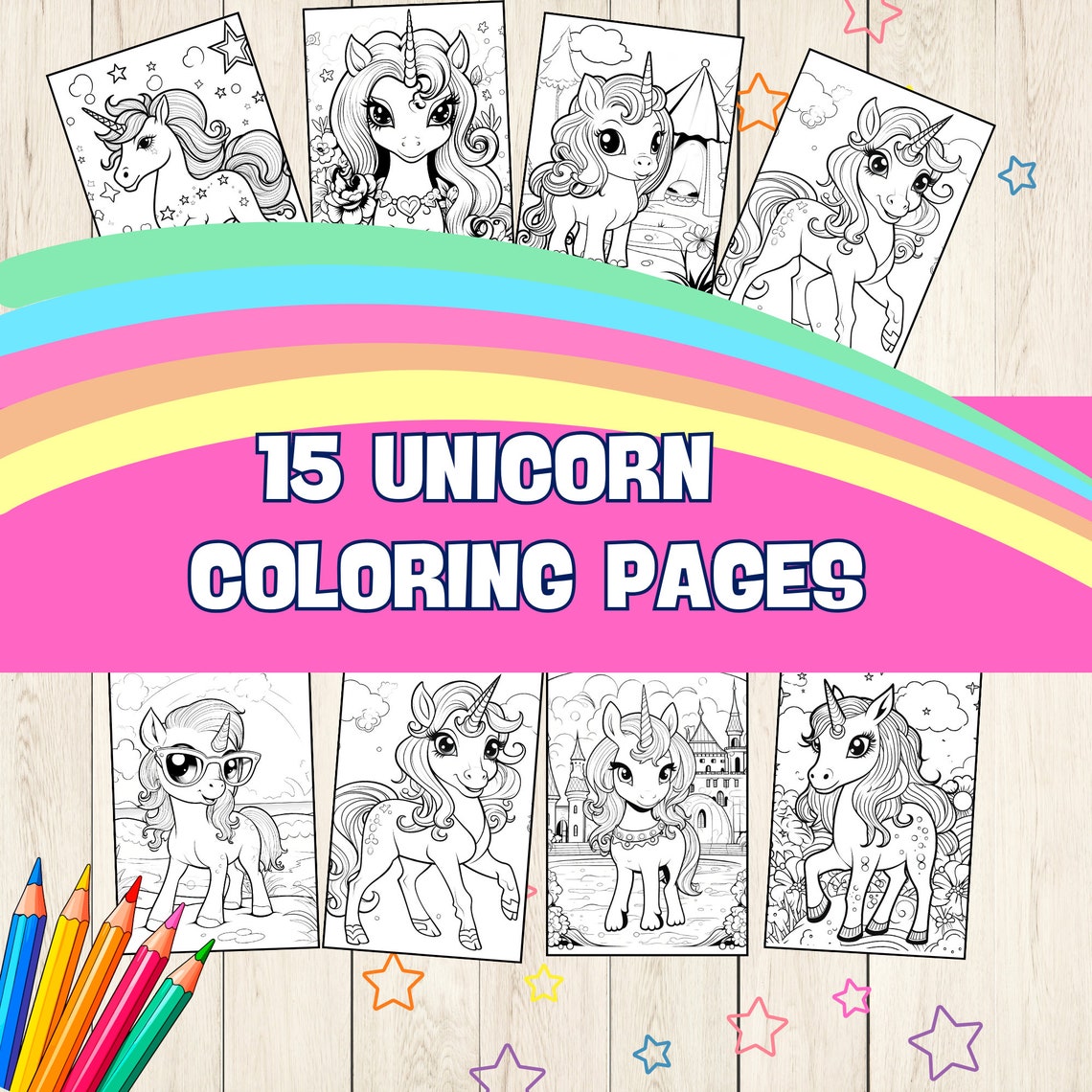 15 Cute Unicorn Coloring Pages for Kids, Unicorn Coloring Pages ...
