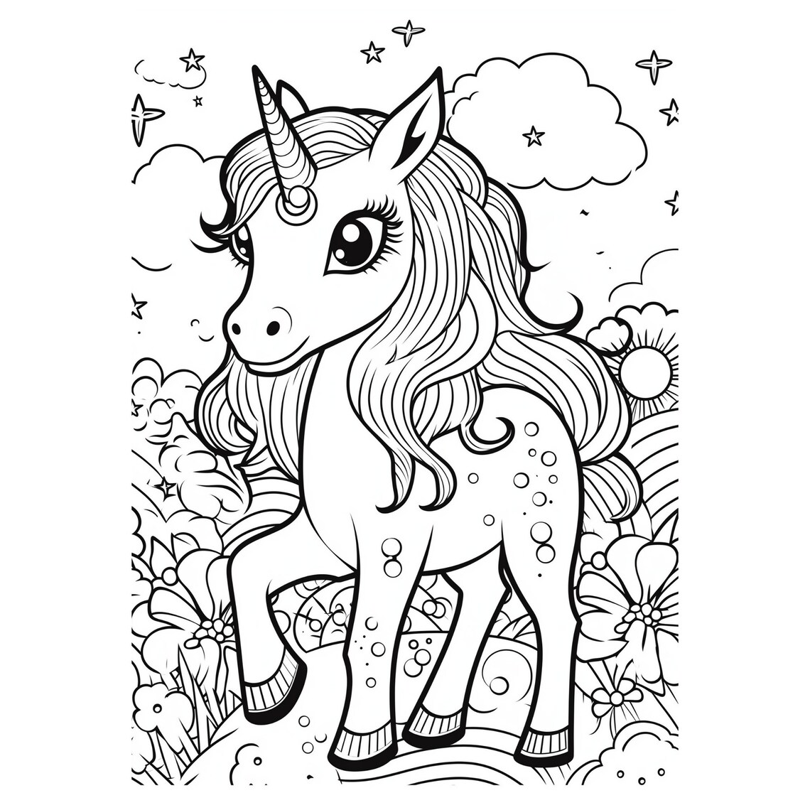 15 Cute Unicorn Coloring Pages for Kids, Unicorn Coloring Pages ...