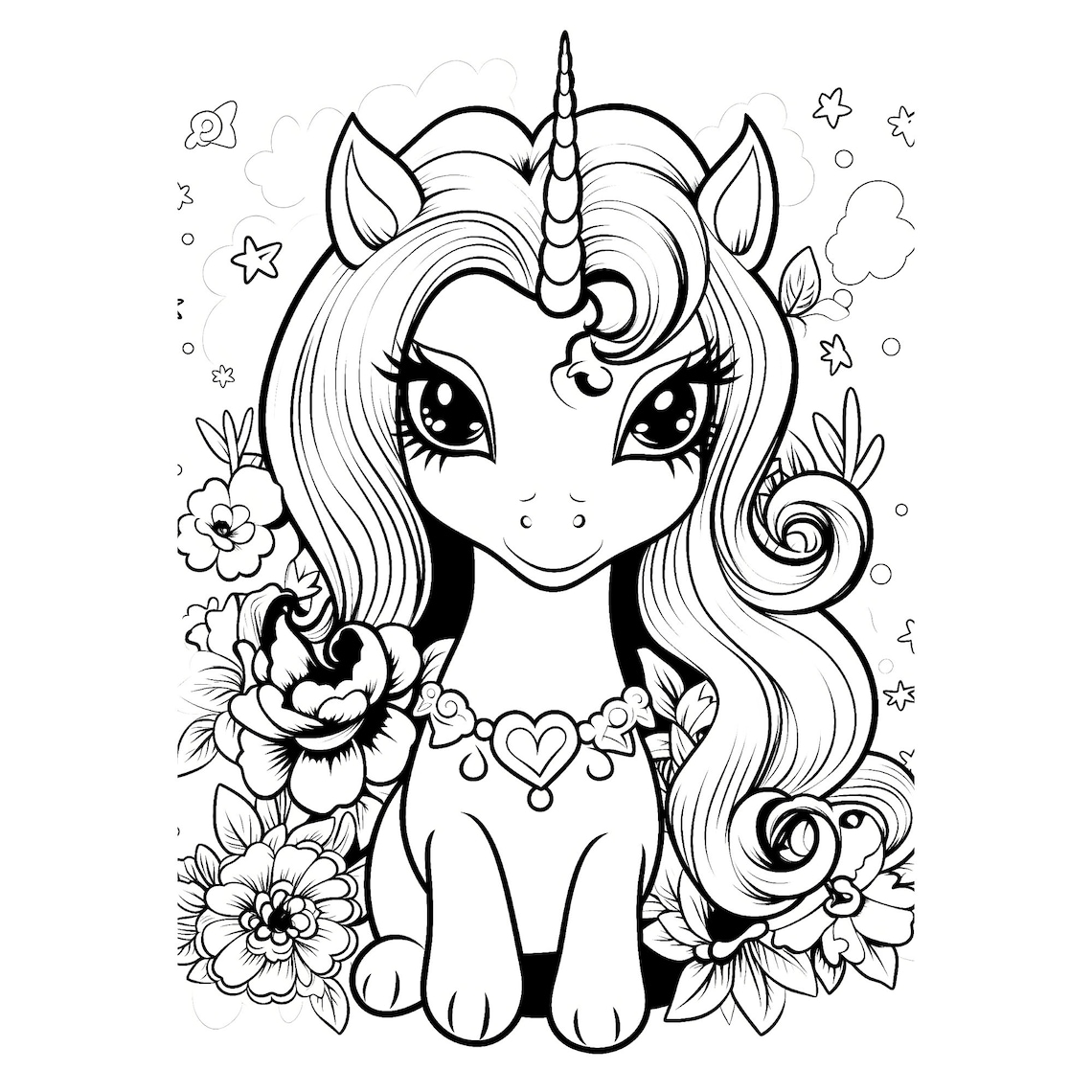 15 Cute Unicorn Coloring Pages for Kids, Unicorn Coloring Pages ...