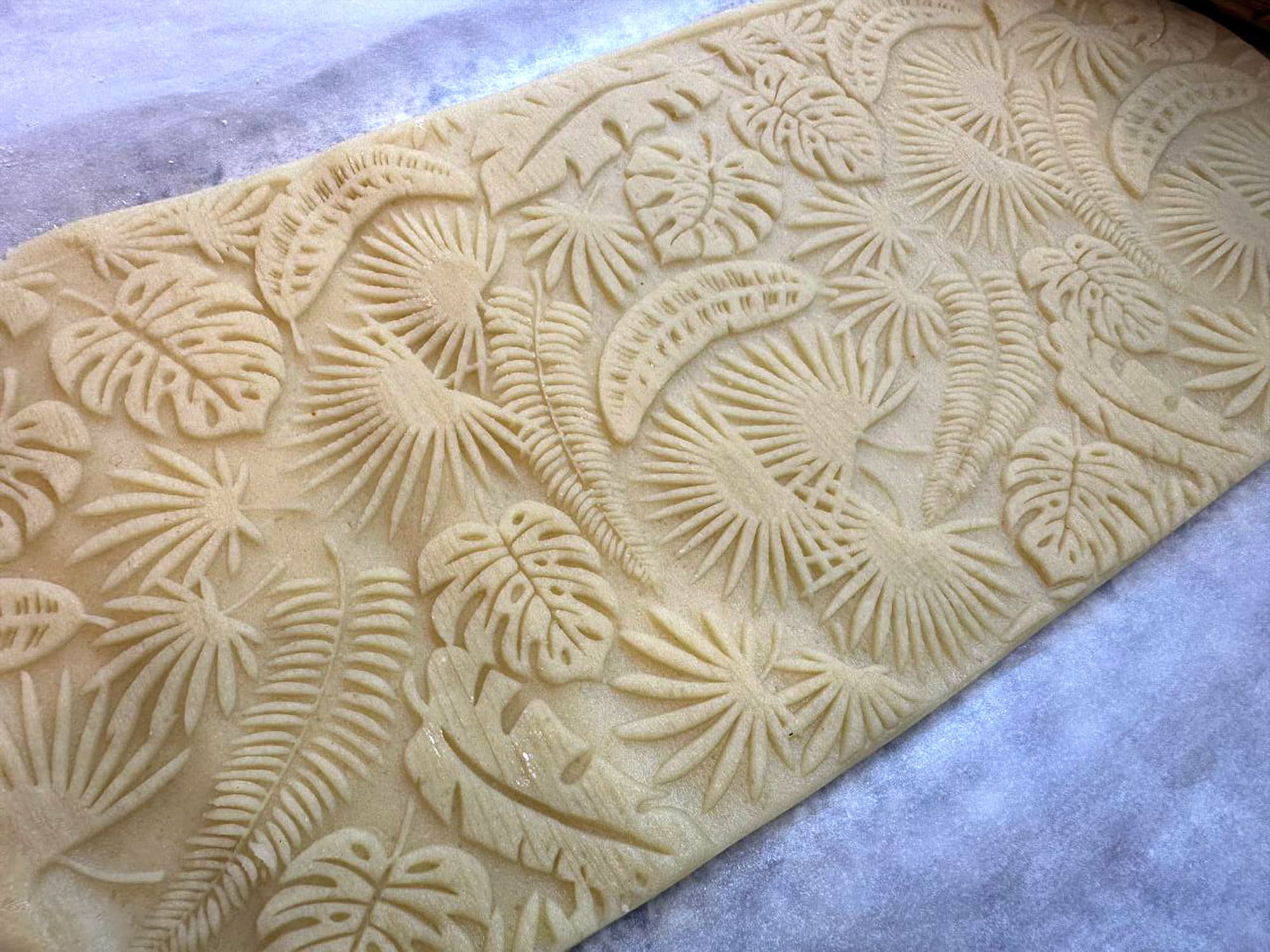 Rolling Pin for Clay Embossing, Palm Leaves, Monstera Rainforest ...