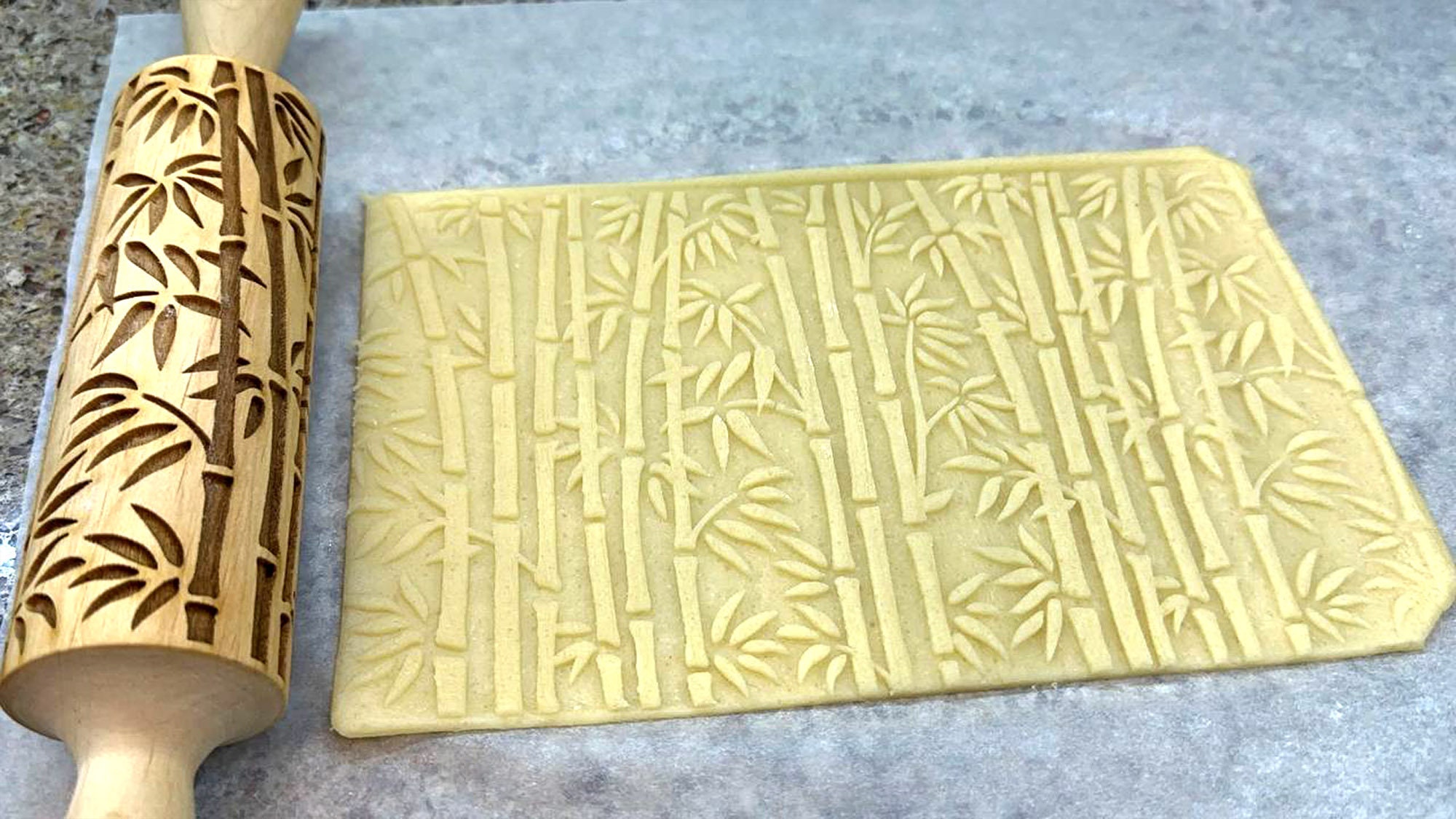 Embossed Rolling Pin, Bamboo Texture Roller, Pottery Stamp, Engraved ...