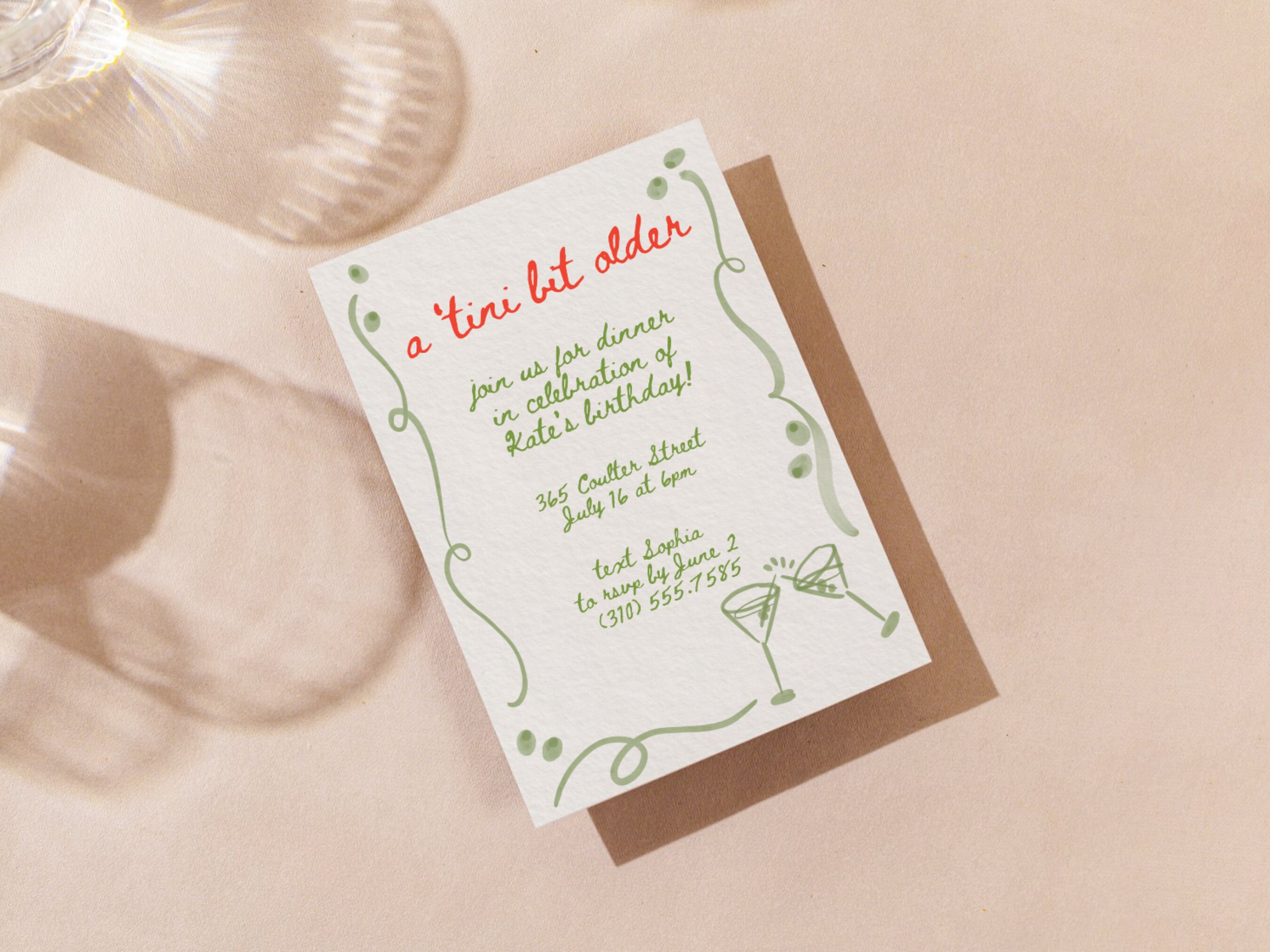 Watercolor Digital Party Invitation Template | A 'tini Bit Older Theme ...