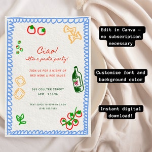 Hand-drawn - Scribble Illustrated Digital Party Invitation Template ...