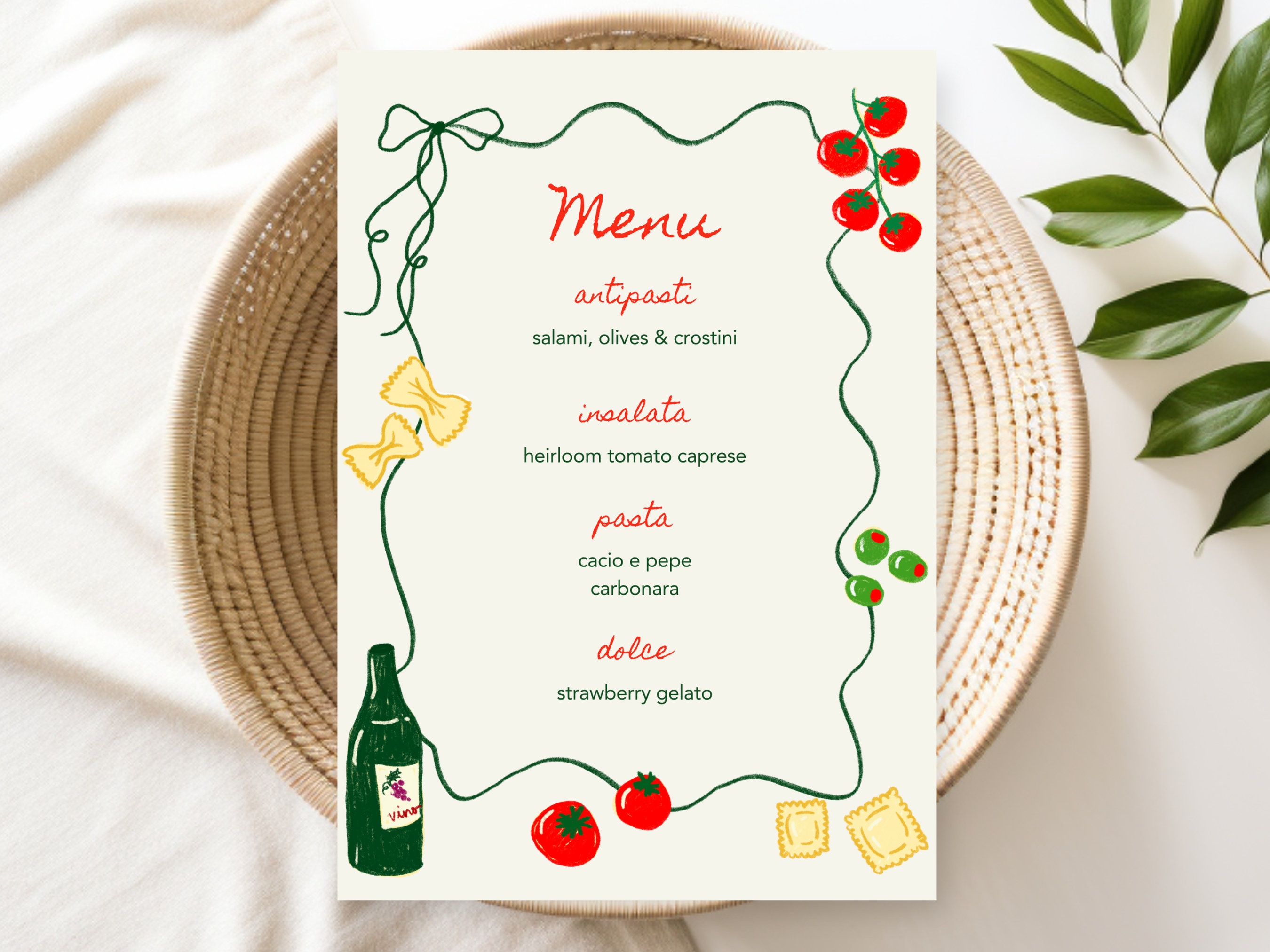 Blank Italian Menu Free Printable And Customizable Italian Menu