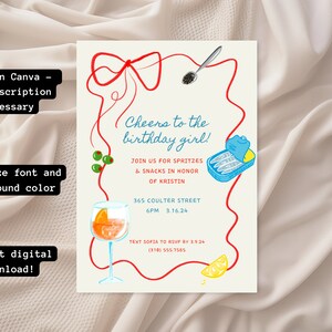 Hand-drawn Digital Party Invitation Template | Italian Summer Party ...