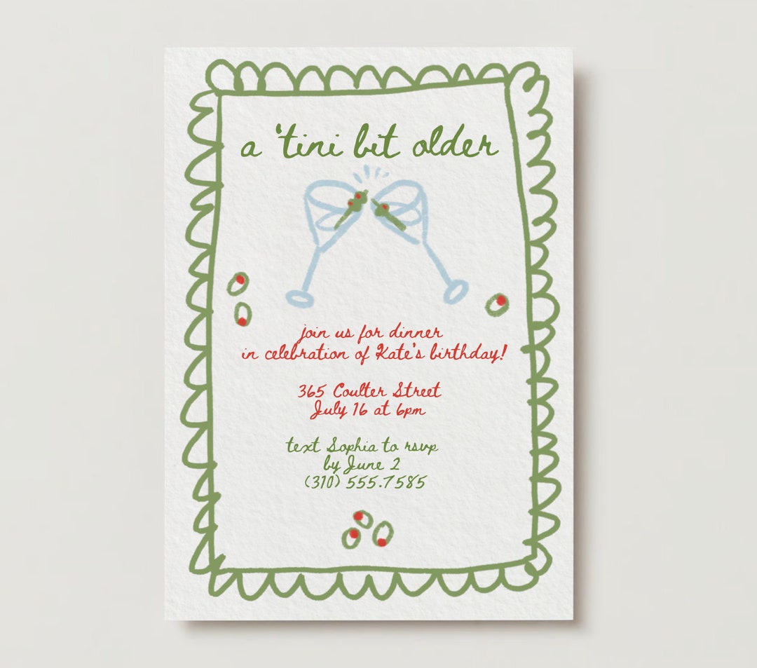 Scribble Illustrated Digital Party Invitation Template | A 'tini Bit ...