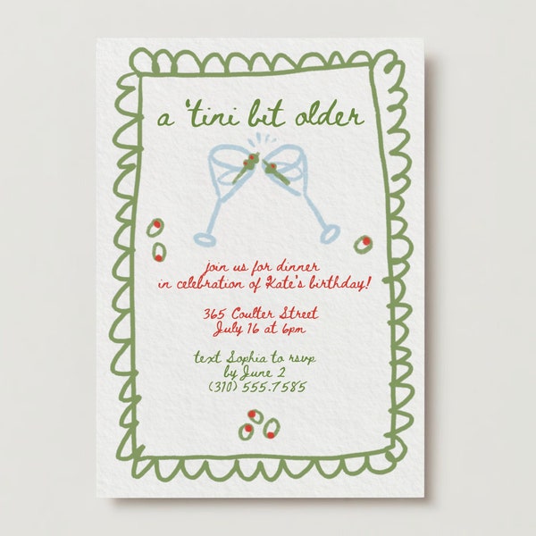 Tiny Bit Older Birthday Digital Invitation - Etsy