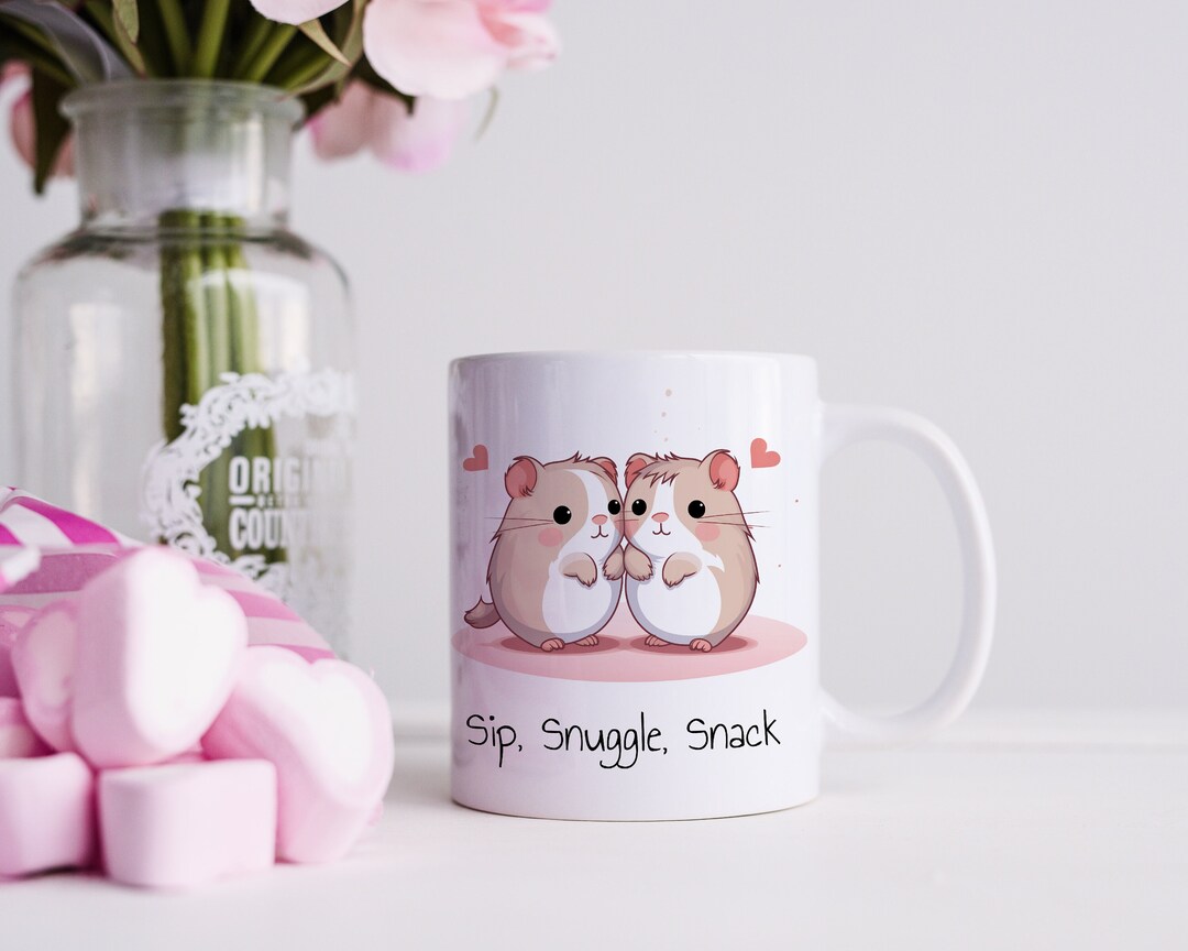 Heartwarming 'sip, Snuggle, Snack' 11oz Mug, Printed Mug, Gift for Gf ...