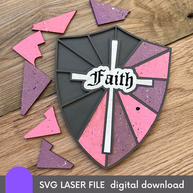 Shield of Faith Wooden Puzzle Craft SVG File by DNA Designs by Dareth ...