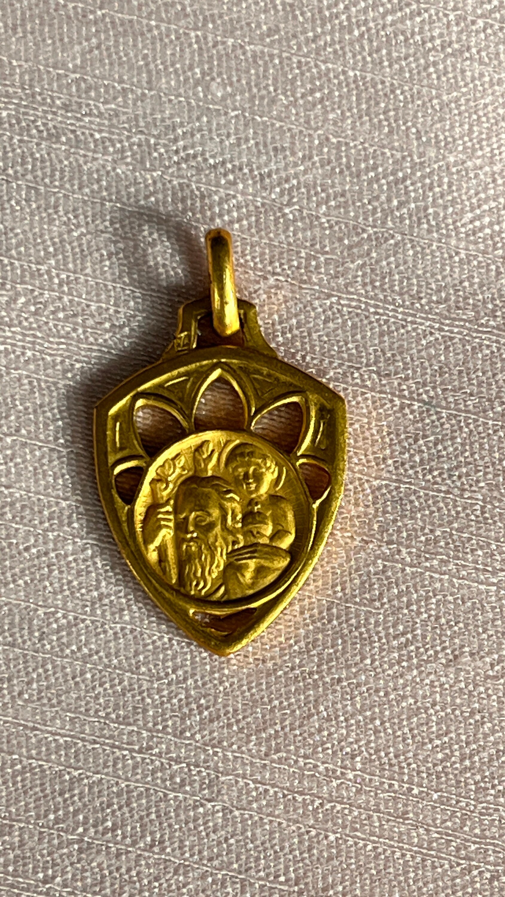 Antique 1900's Gold Filled French Medallion Pendant Saint Christopher ...