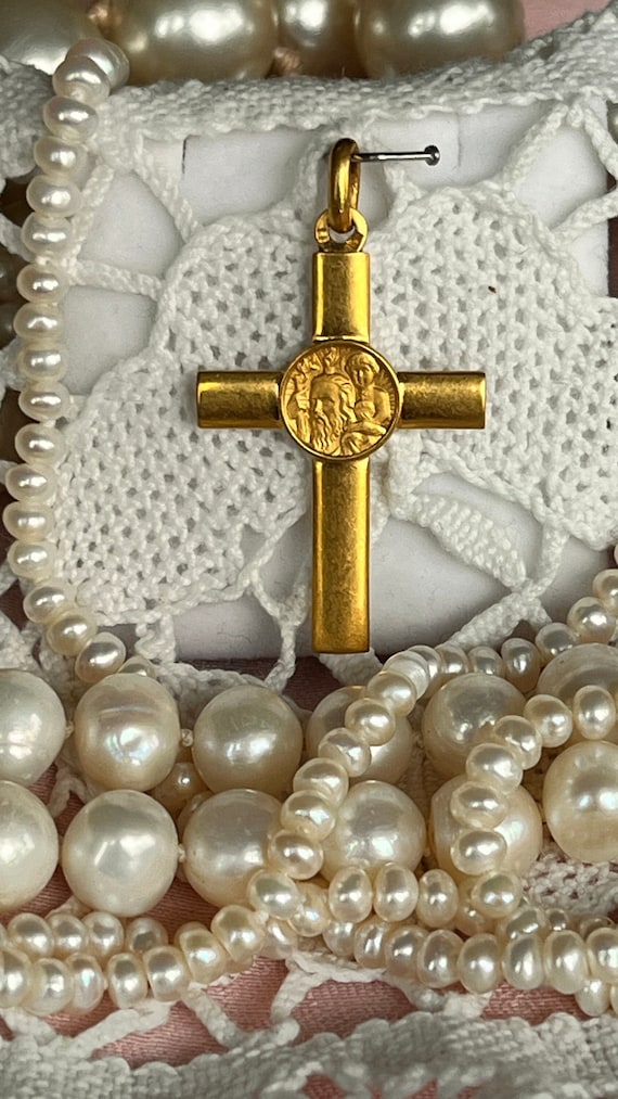 Antique 1900's Gold filled French cross crucifix pend… - Gem