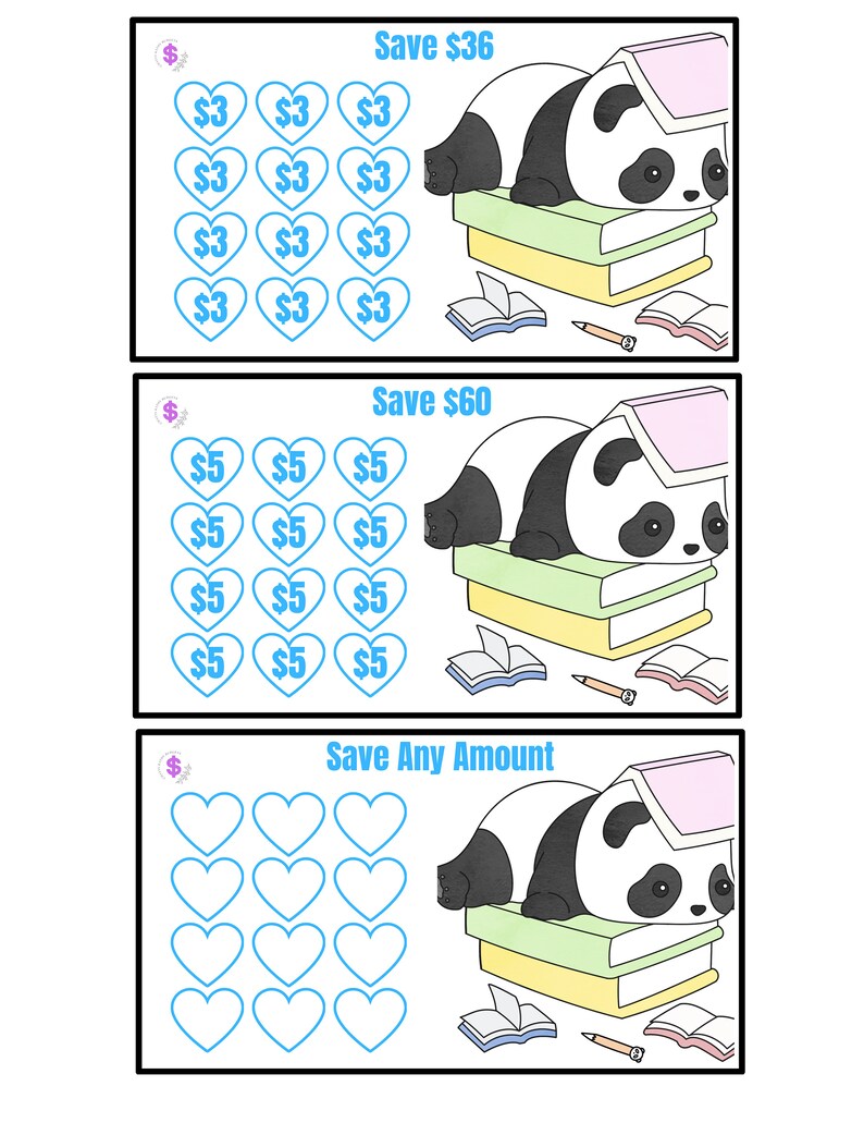Panda Savings Challenges - Etsy