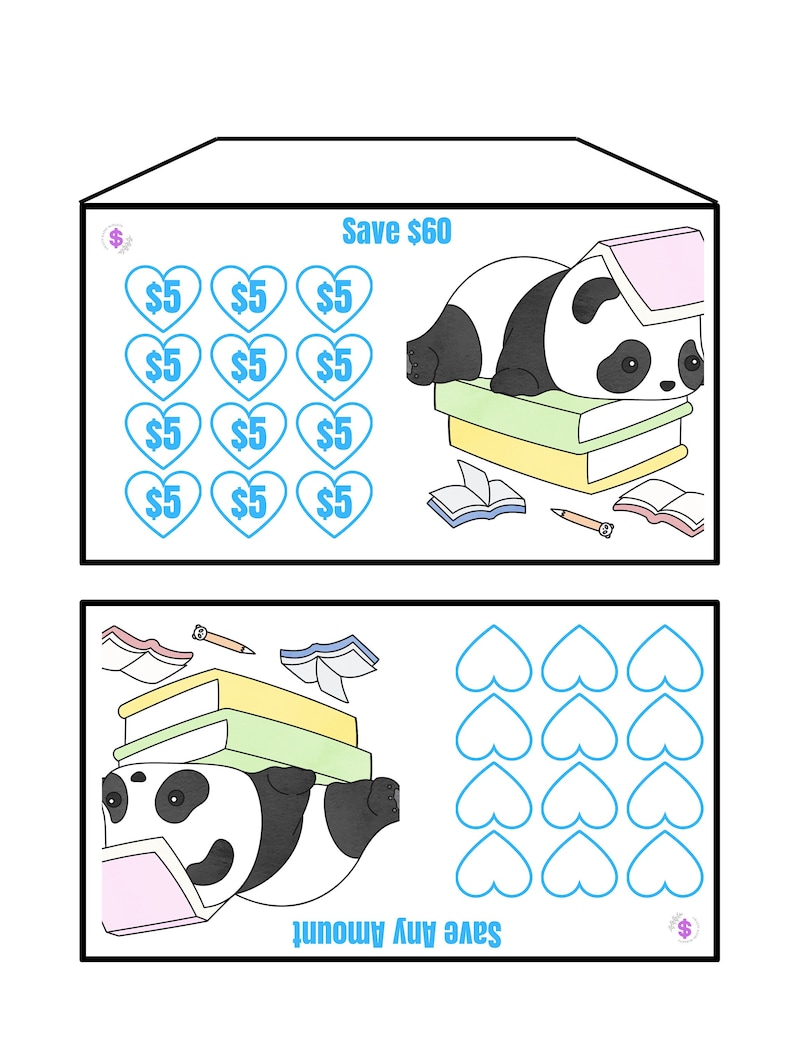 Panda Savings Challenges Envelope - Etsy