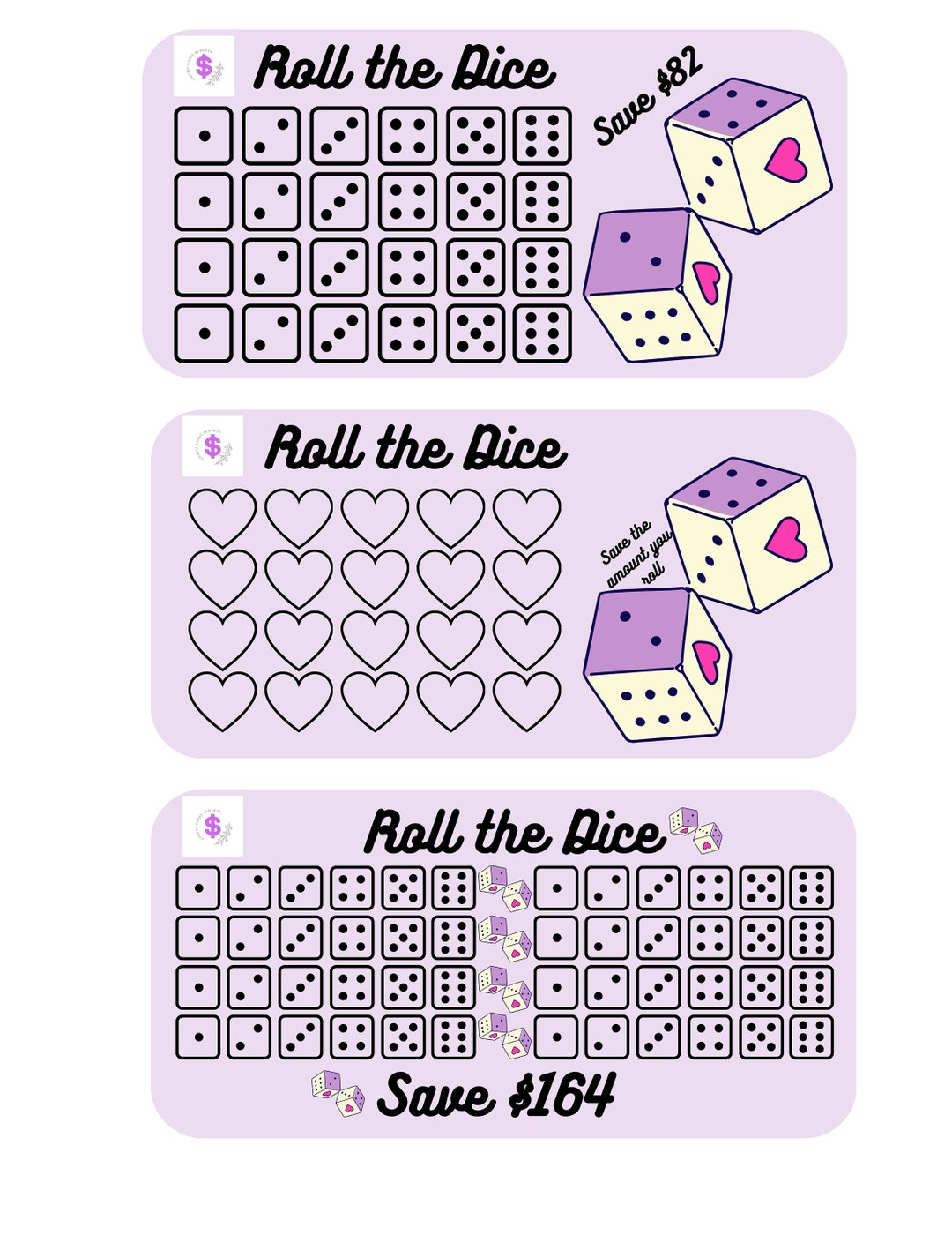 Roll the Dice Mini Savings Challenges - Etsy