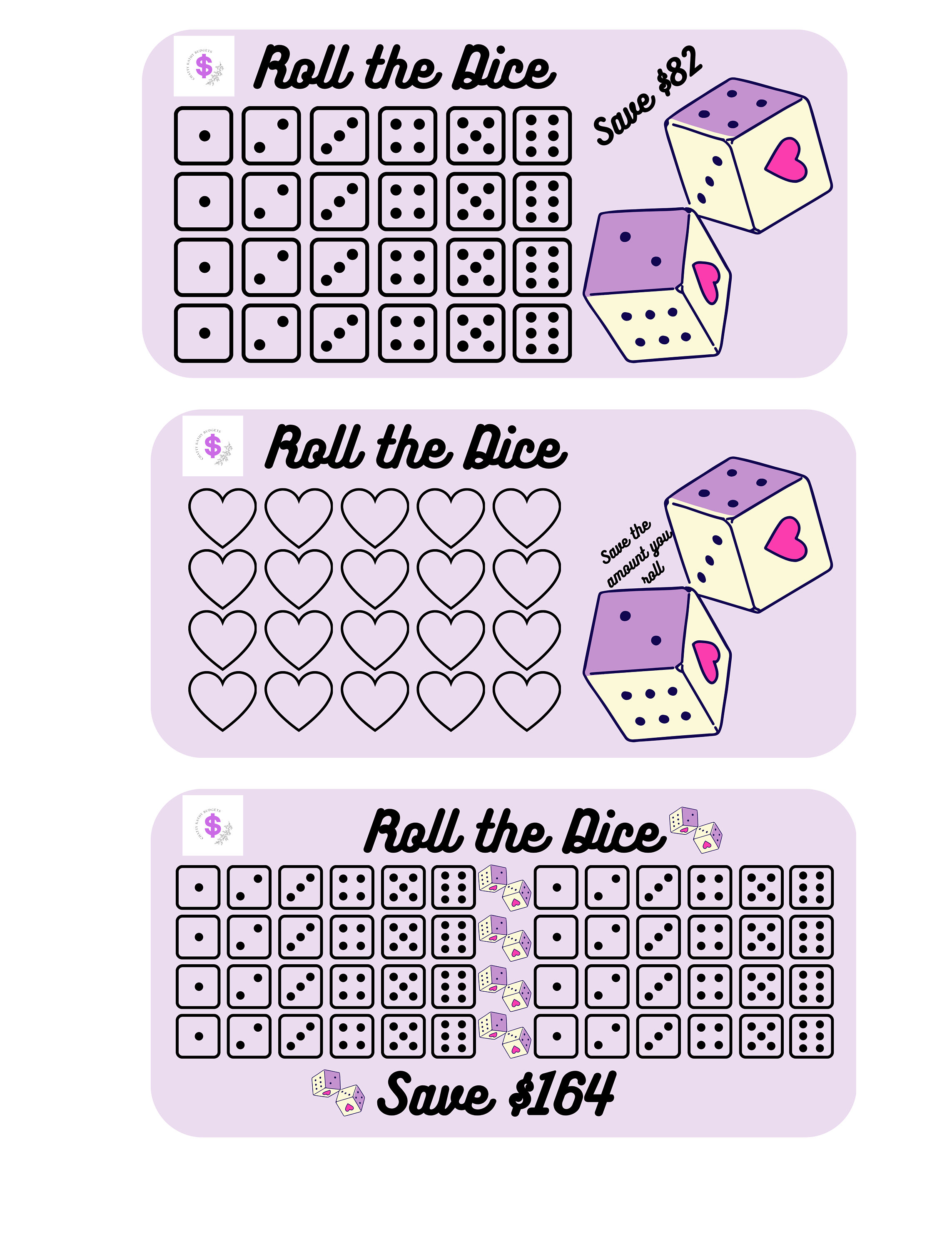 Roll the Dice Mini Savings Challenges - Etsy
