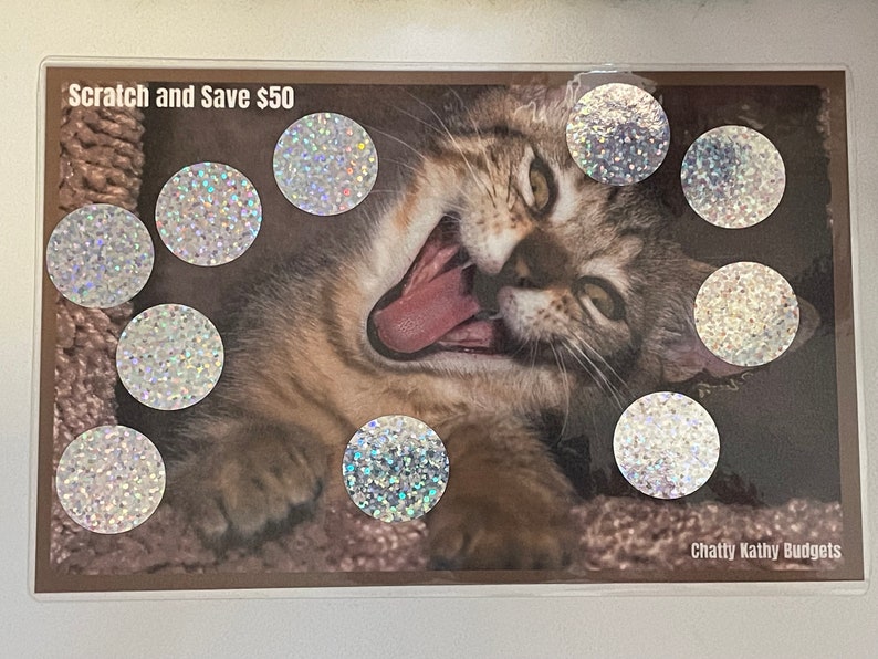 Scratch and Save Funny Cat Savings Challenge - Etsy