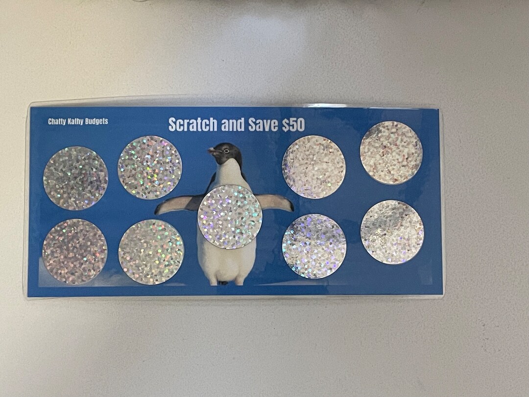 Scratch and Save Funny Penguin Savings Challenge. A6 Size - Etsy