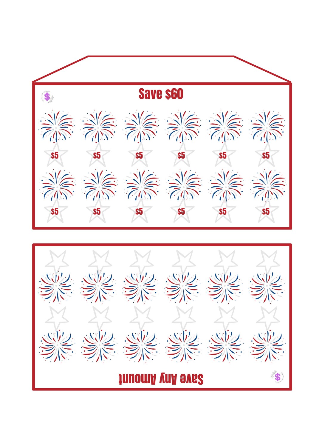 Fireworks Savings Challenges Envelope - Etsy
