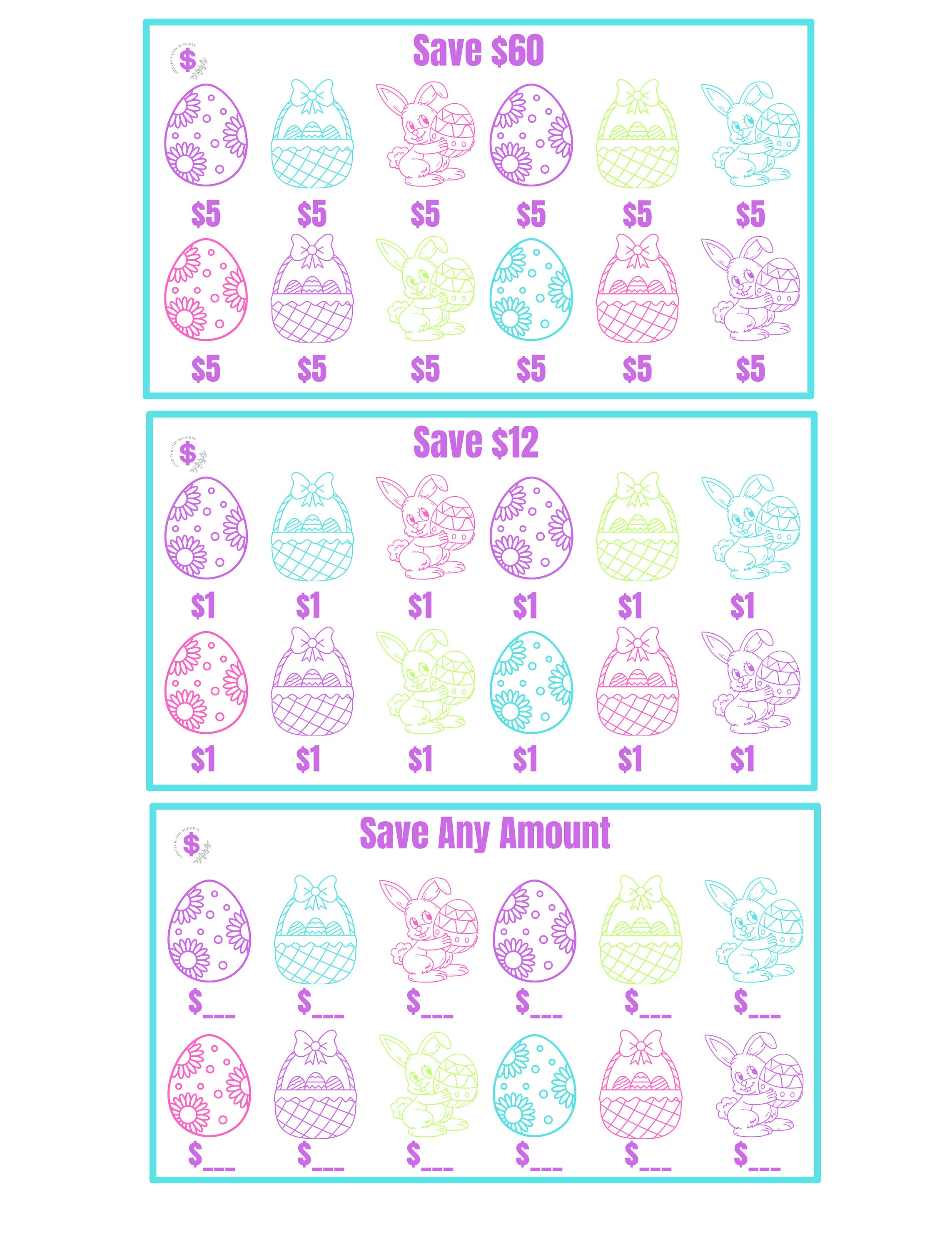Easter Savings Challenges - Etsy