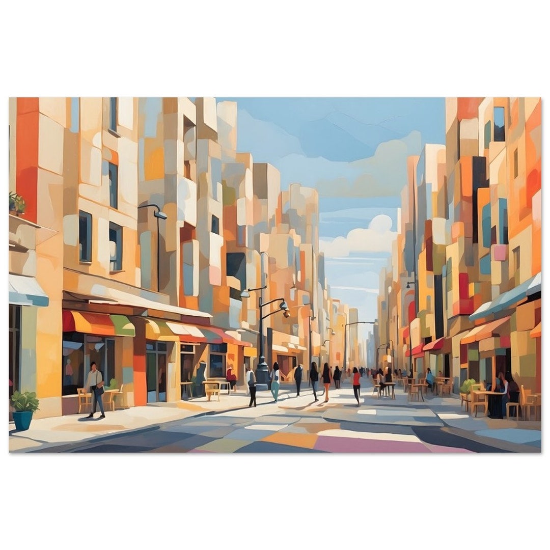 Cubist Cityscape: Urban Rhythms and Geometric Forms - Etsy