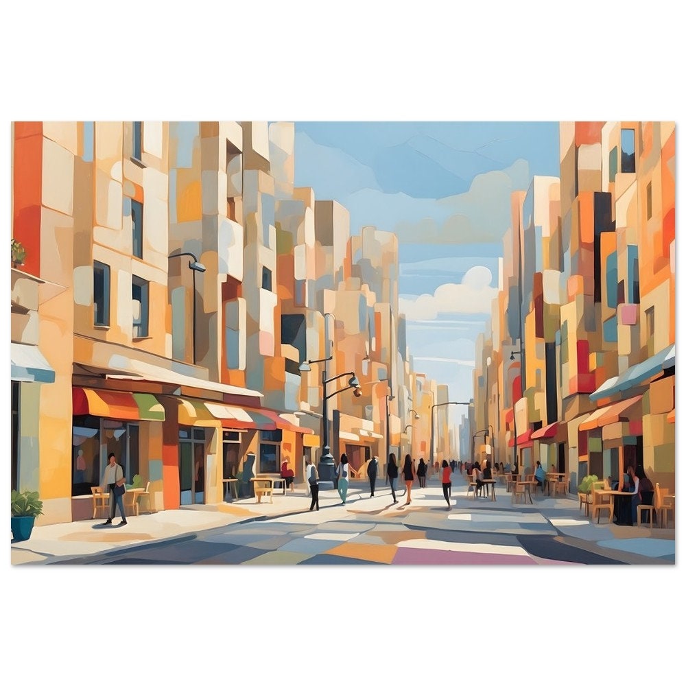 Cubist Cityscape: Urban Rhythms and Geometric Forms - Etsy