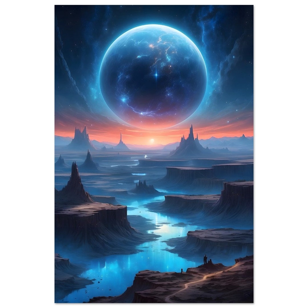 Celestial Dreamscape: Ethereal Night Sky Art Print - Etsy