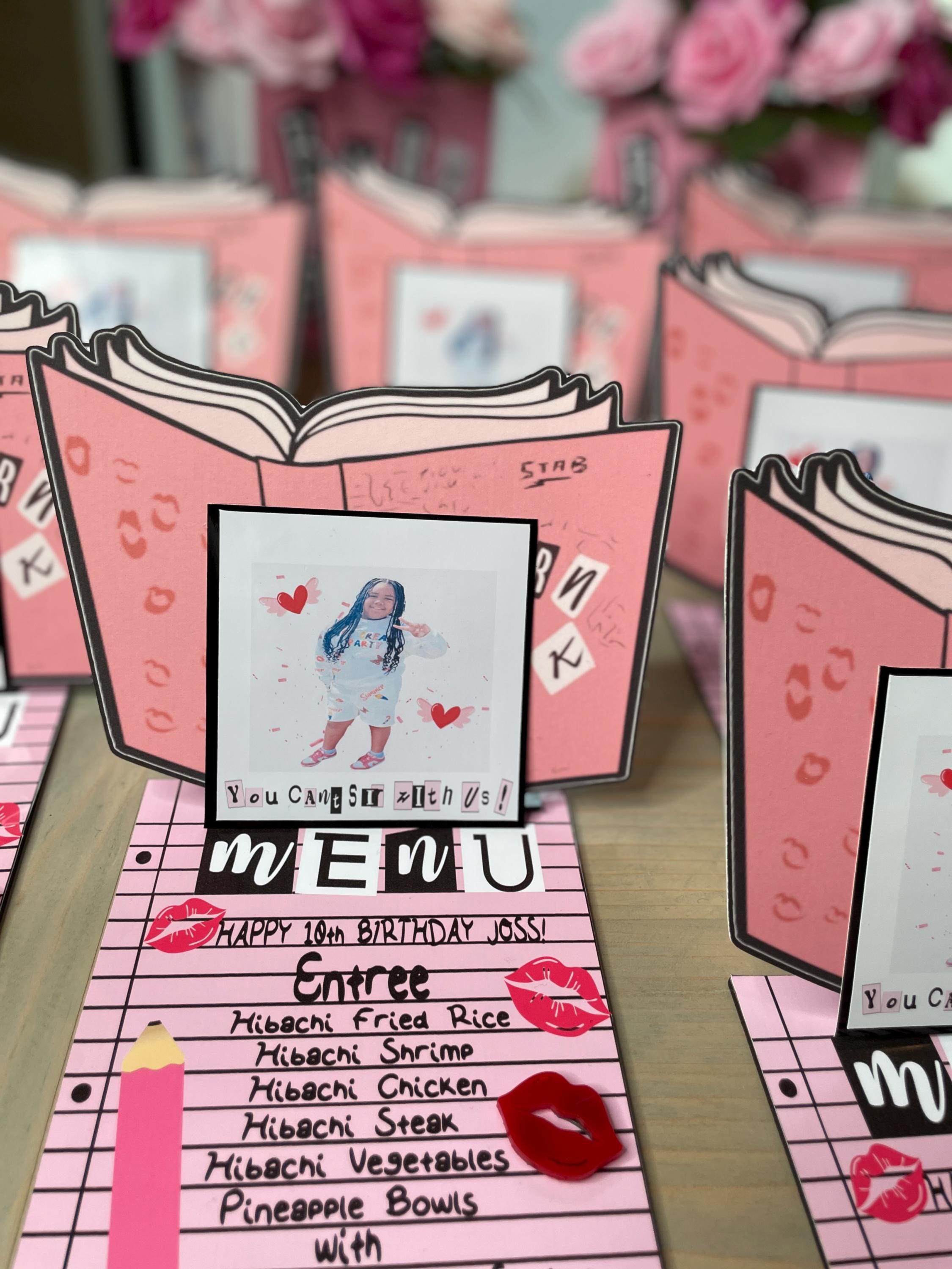 Mean Girl Theme Acrylic Menus Mean Girl Birthday Party Dinner Party ...