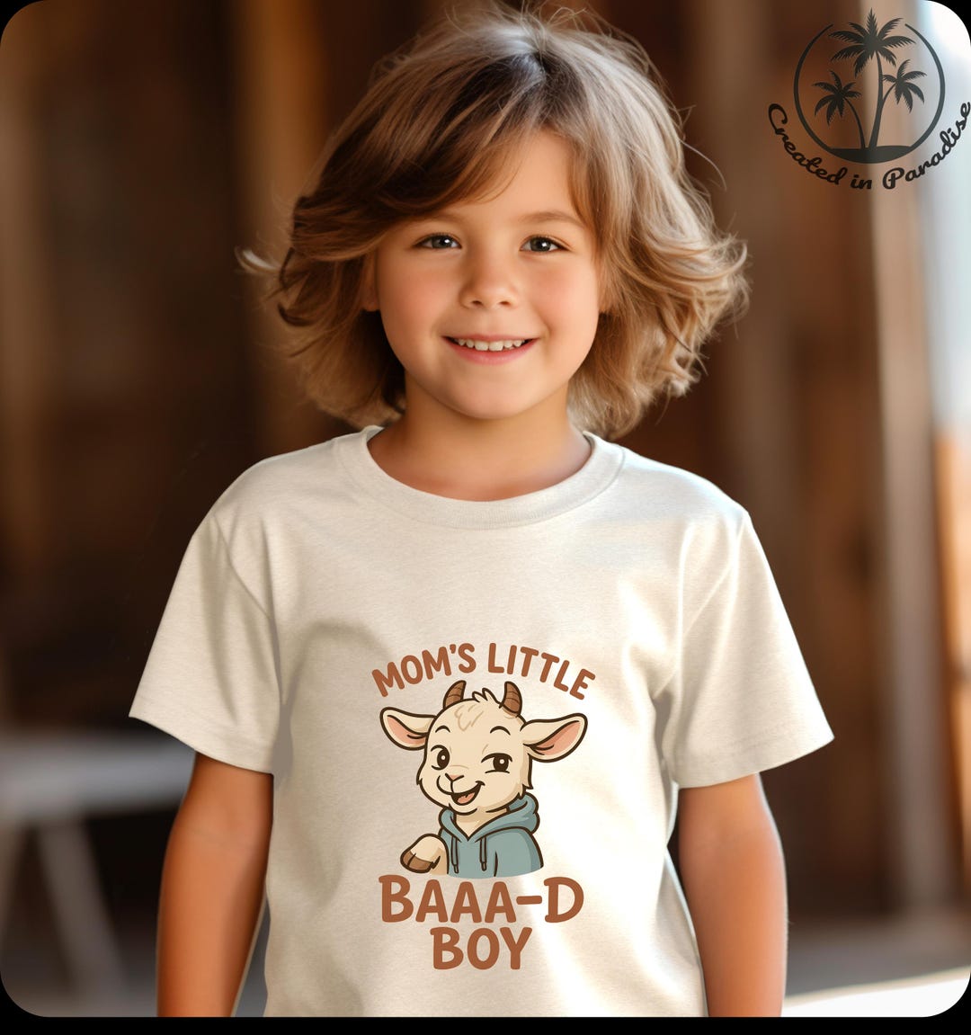 Funny Goat Kid T-shirt: Mom's Little Baaa-d Boy Graphic Tee - Etsy