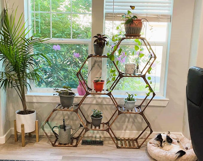 Multi Tiers Wooden Hexagonal Plant Stand | Plant Stand Indoor | Plant ...
