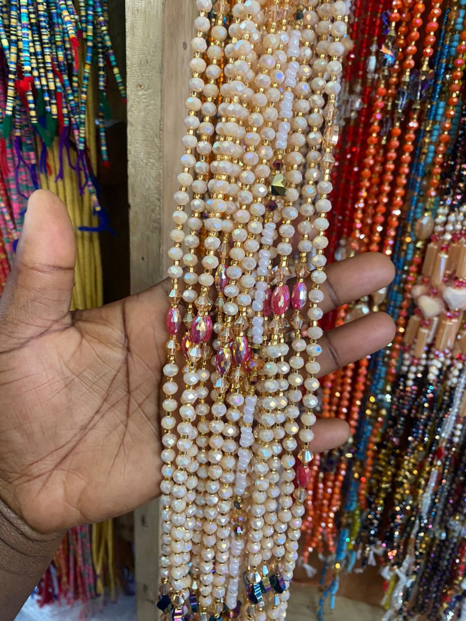 Crystal Waist Beads Wholesale,50 Inches Ghana Waist Beads, Handmade ...