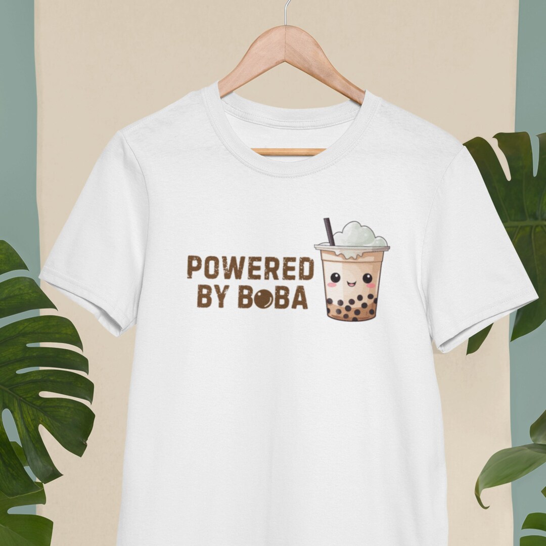 Powered by Boba Cute Bubble Tea Shirt, T Shirt for Taiwan, Bubble Tea ...