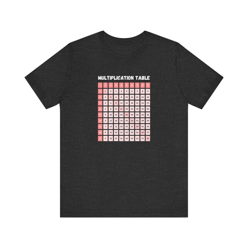 Multiplication Table Chart Shirt, Math T Shirt for Math Elementary ...