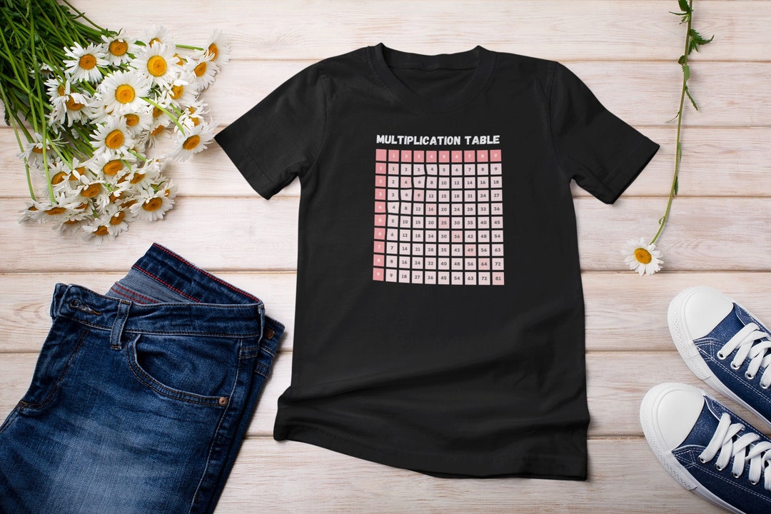 Multiplication Table Chart Shirt, Math T Shirt for Math Elementary ...