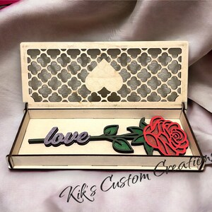 Personalized Valentine Gift Wooden Box With Love Rose - Etsy
