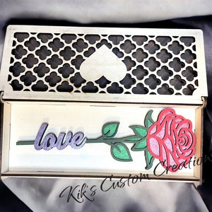 Personalized Valentine Gift Wooden Box With Love Rose - Etsy