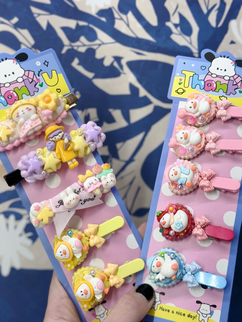 Super Kawaii Hair Clipshandmade Cute Cartoon Hair Clipscolorful Cute ...
