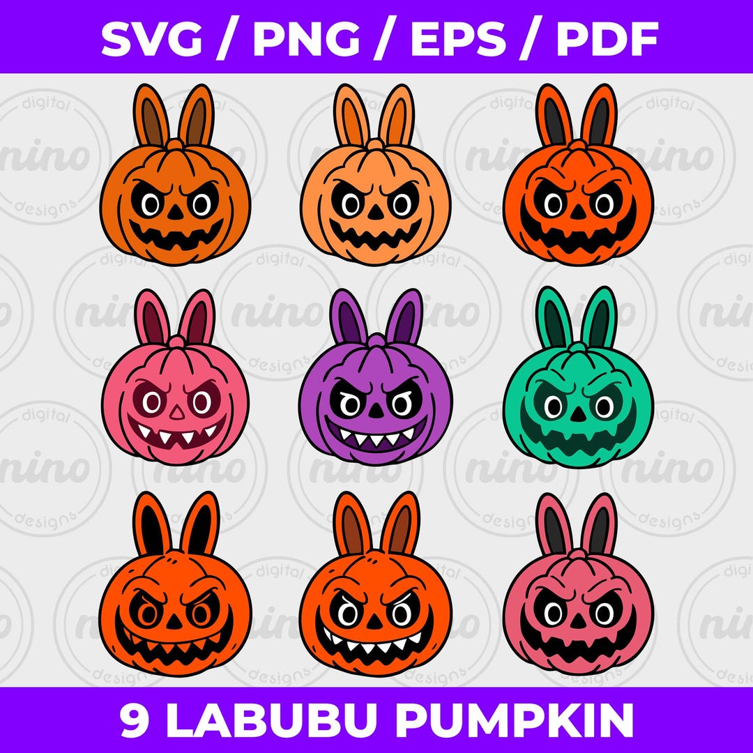 Labubu Pumpkin SVG, Labubu Halloween PNG, Pumpkin Labubu Bundle, Labubu ...