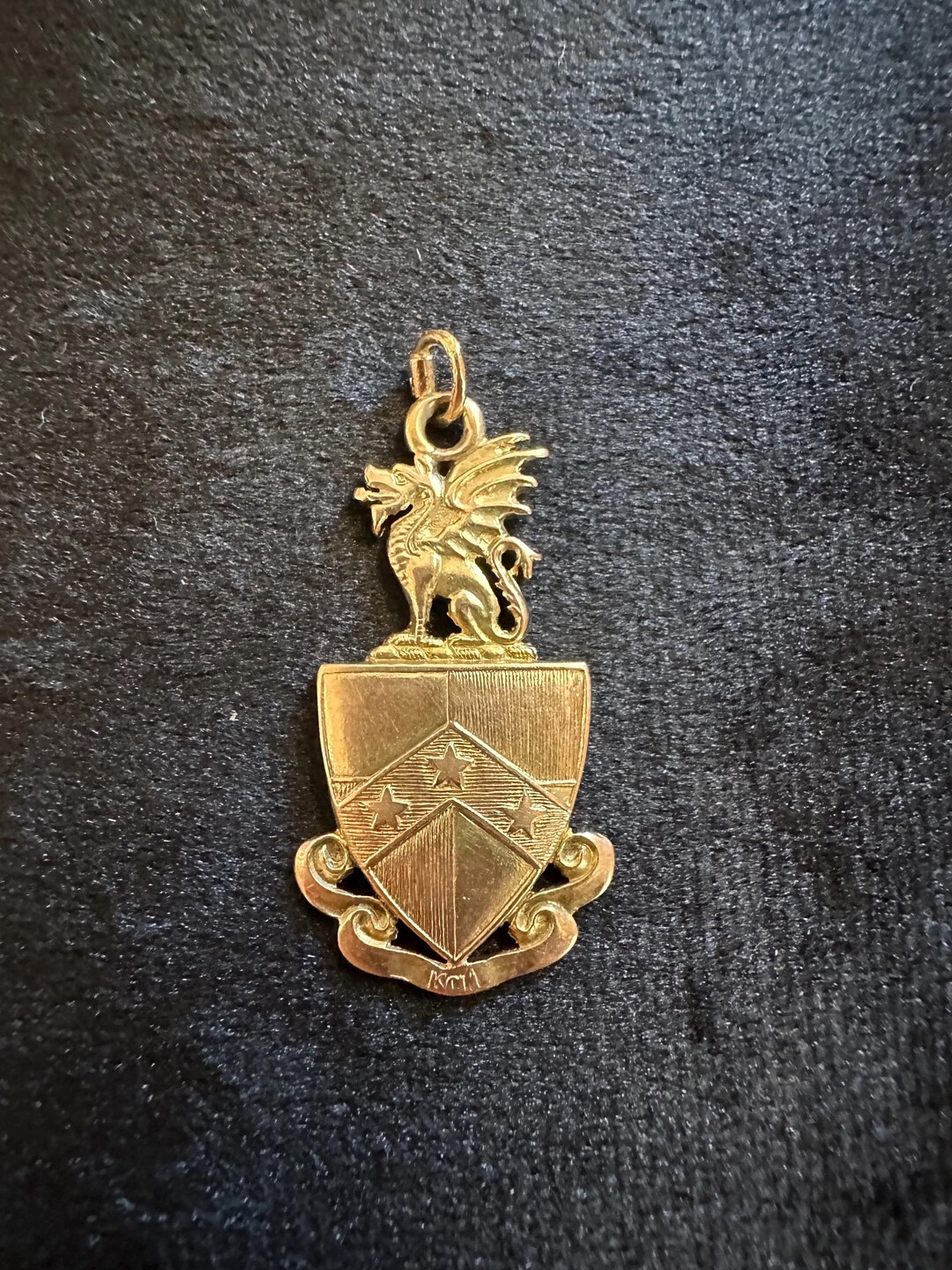 Antique 14k Gold Dragon Medal: Starry Shield, Hallmarked 9k Rodeo Charm ...