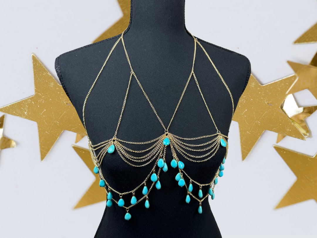 Body Chain for Women String Bikini Chain Breast Chain Bra Bikini ...