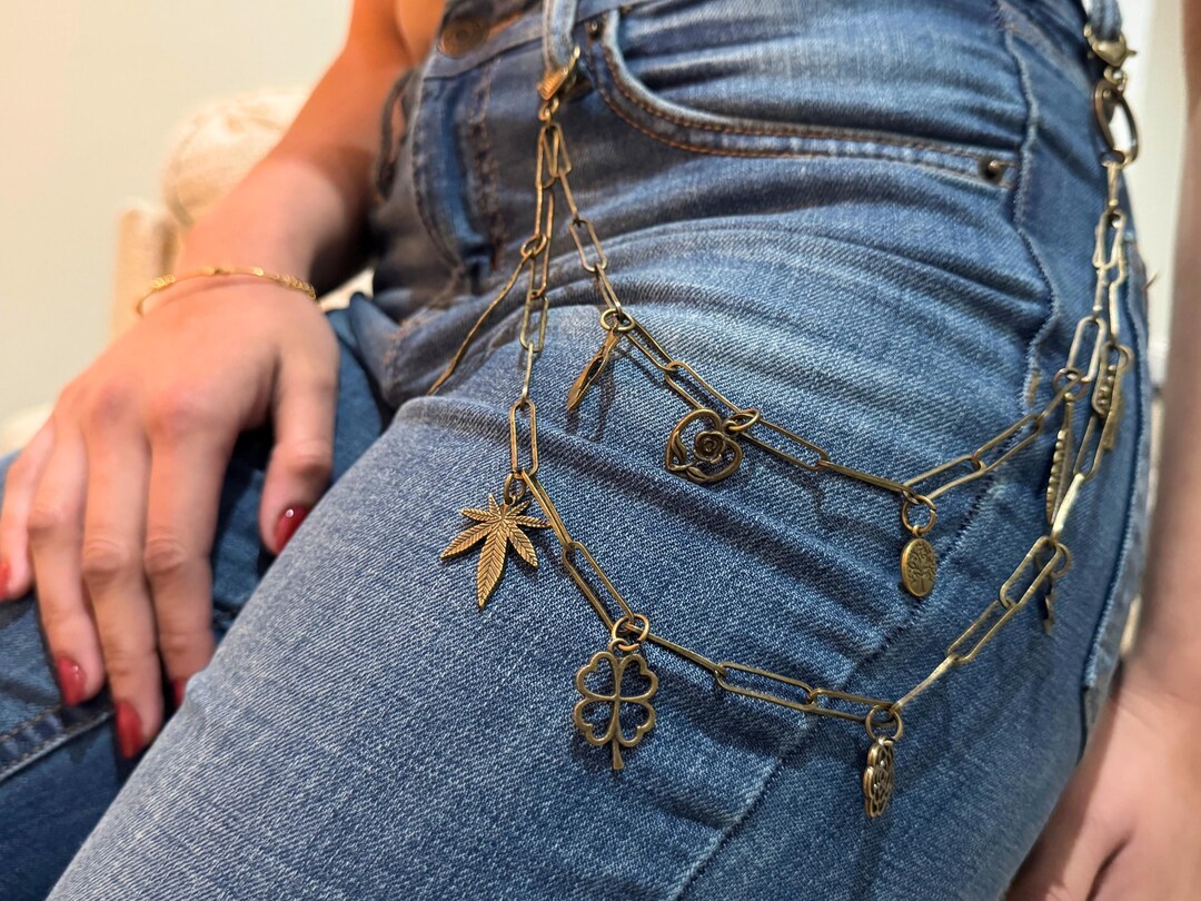 Multi-charm Wallet Chain: Antique Bronze Pendants, Stainless Steel - Etsy