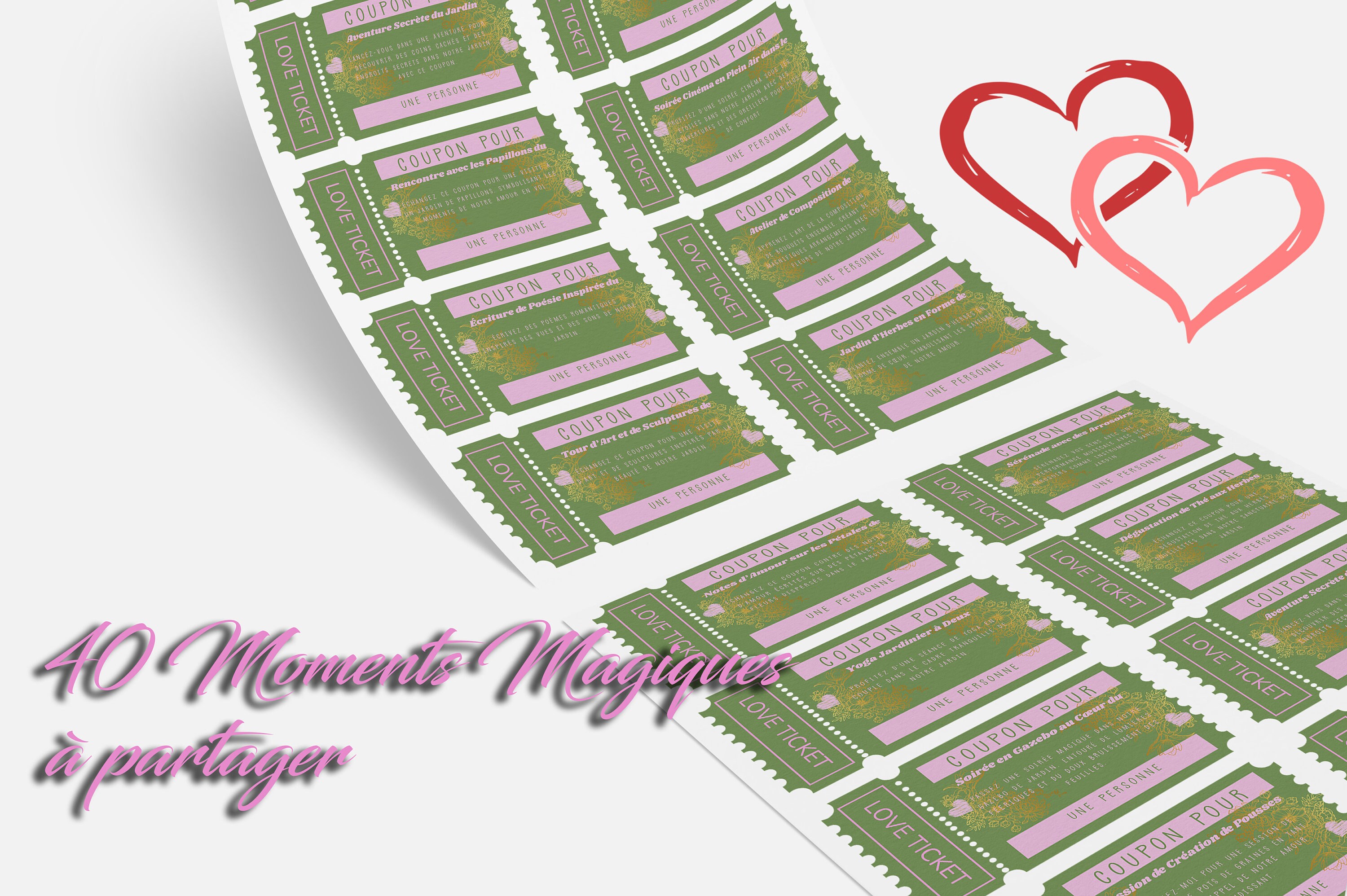 Printable Love Coupons Special Gardening, in French, Personalized Love ...