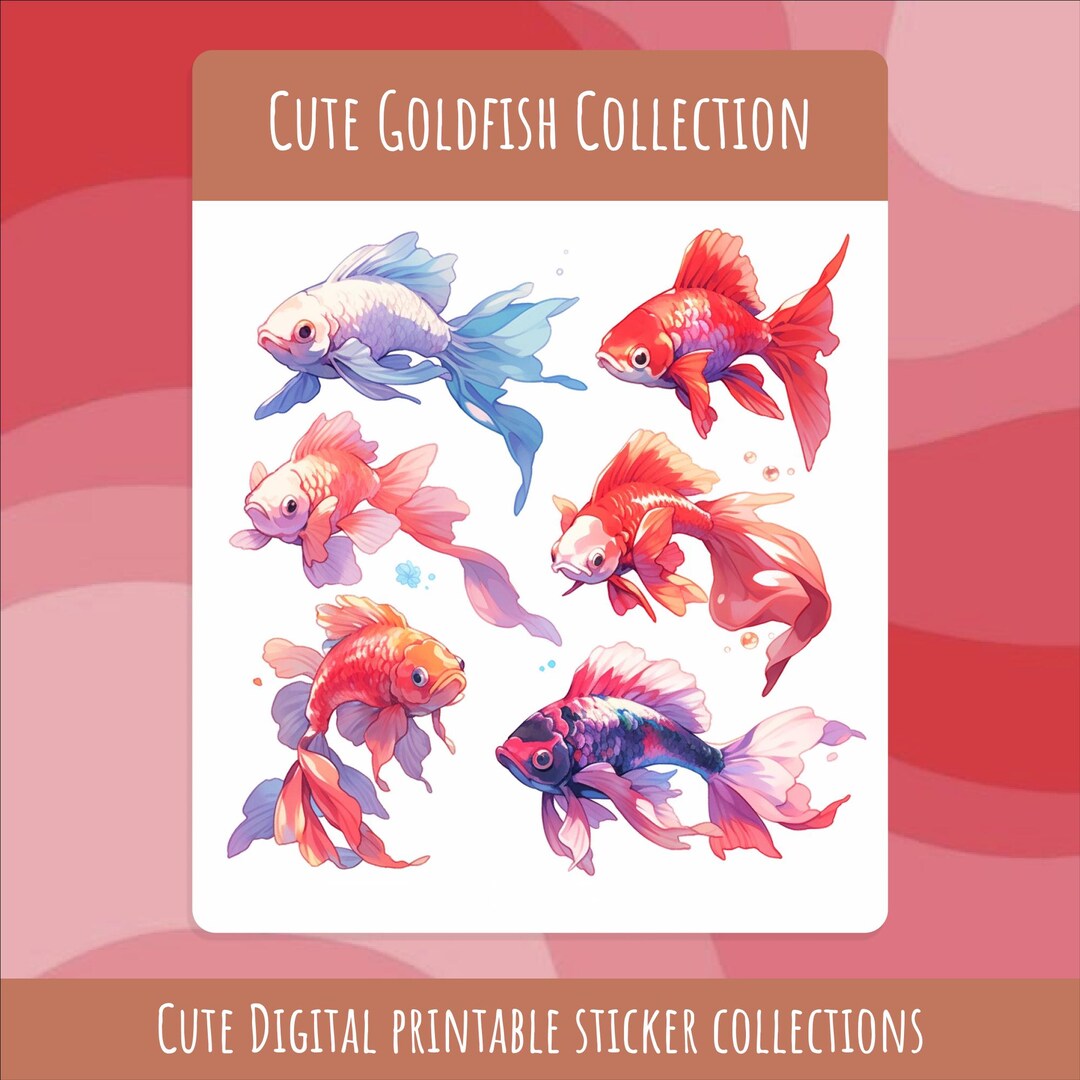 Cute Goldfish Sticker for Bullet Journal & Scrapbook Cute Kids Planner ...