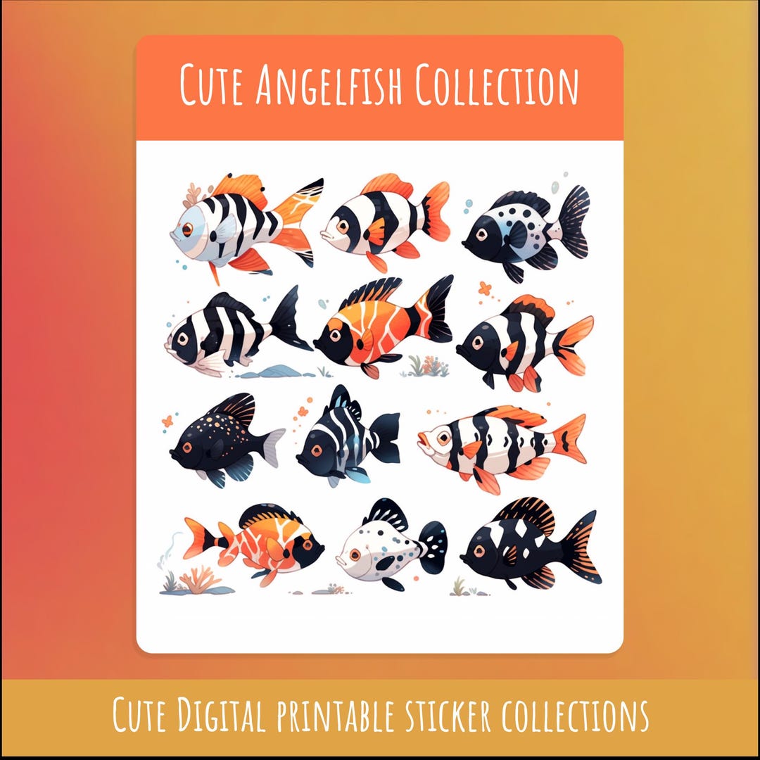 Angel Fish Sticker for Bullet Journal, Scrapbook & Planner Cute ...
