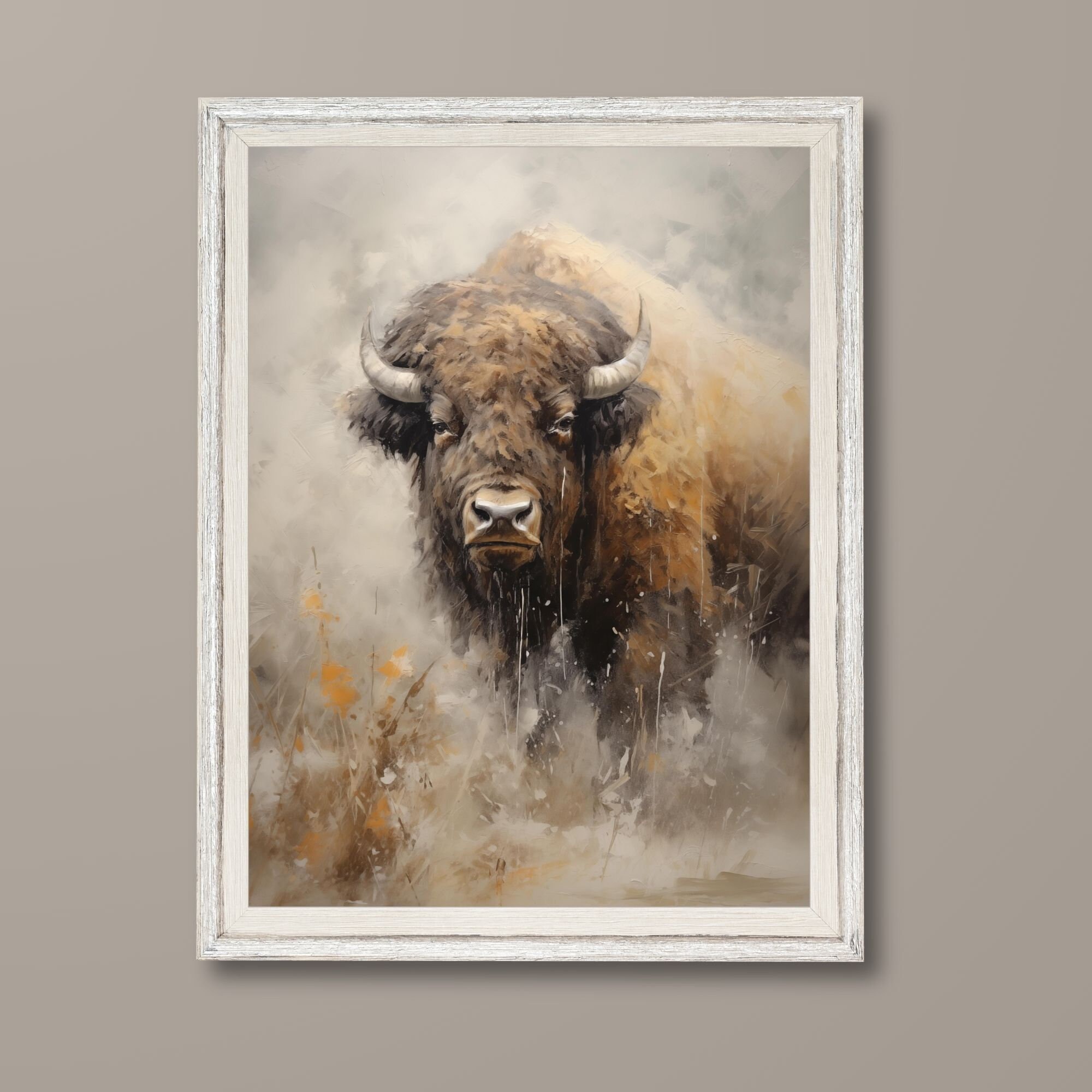 Etsy Exclusive Painting of Bison, P1001, Digital Download, Vintage Art ...